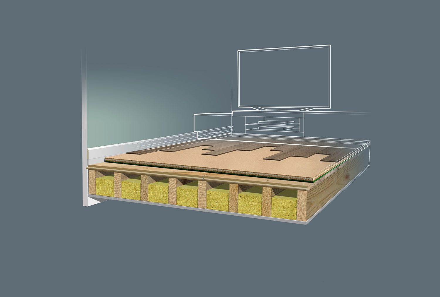 Soundproofing kit for wood floors - a complete solution
